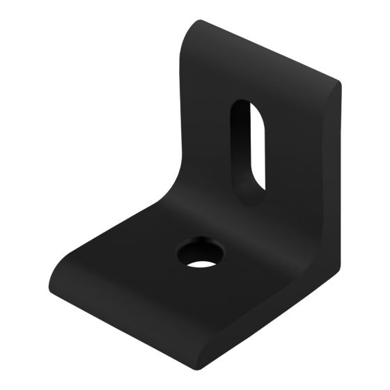 4295-Black | 15 Series & Ready Tube 2 Hole - Slotted Inside Corner Bracket